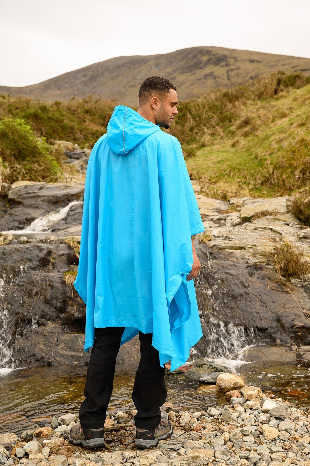 Poncho Packable Waterproof Cape - Neon Blue – Mac in a Sac