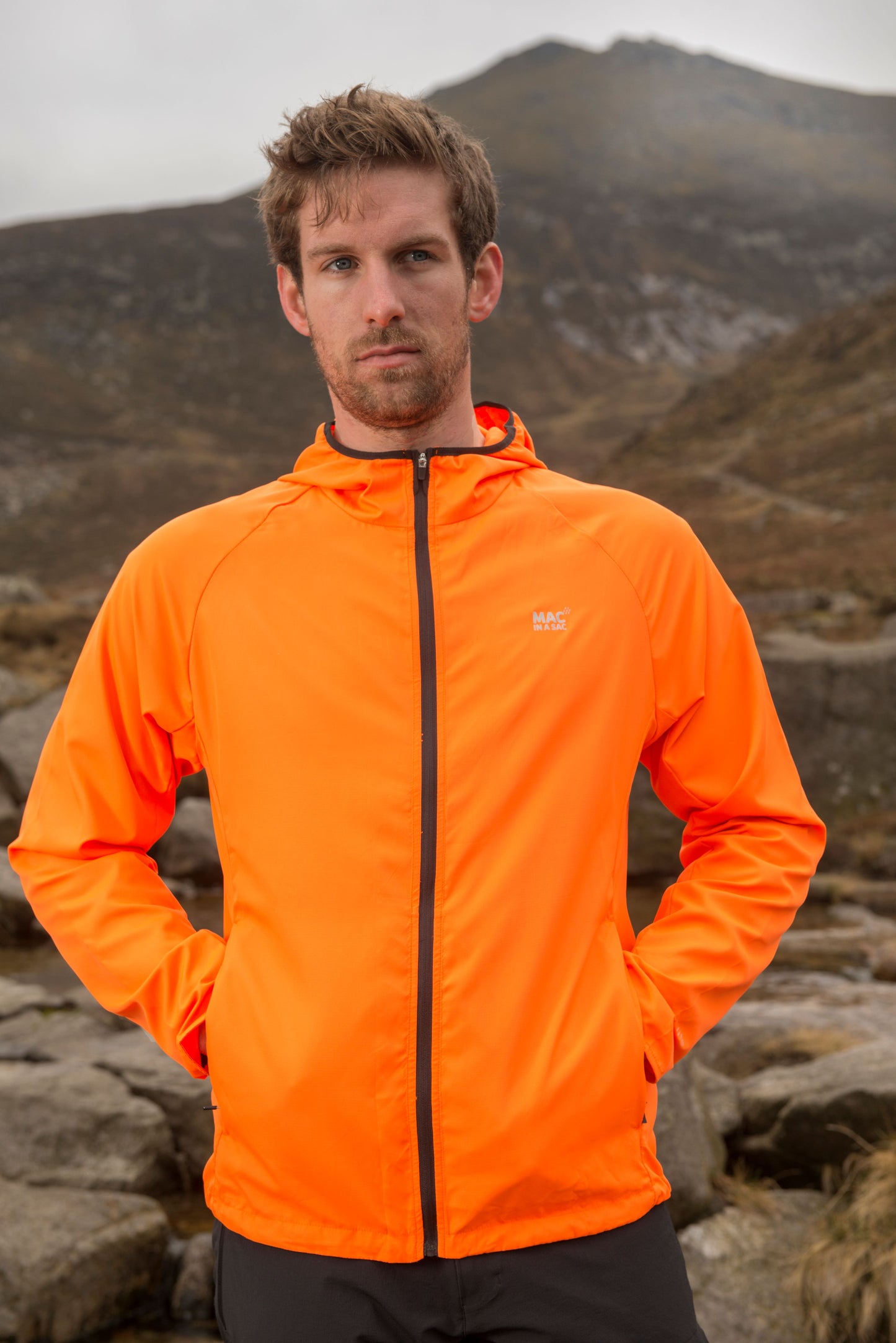 Ultra Packable Running Jacket - Neon Orange – Mac in a Sac